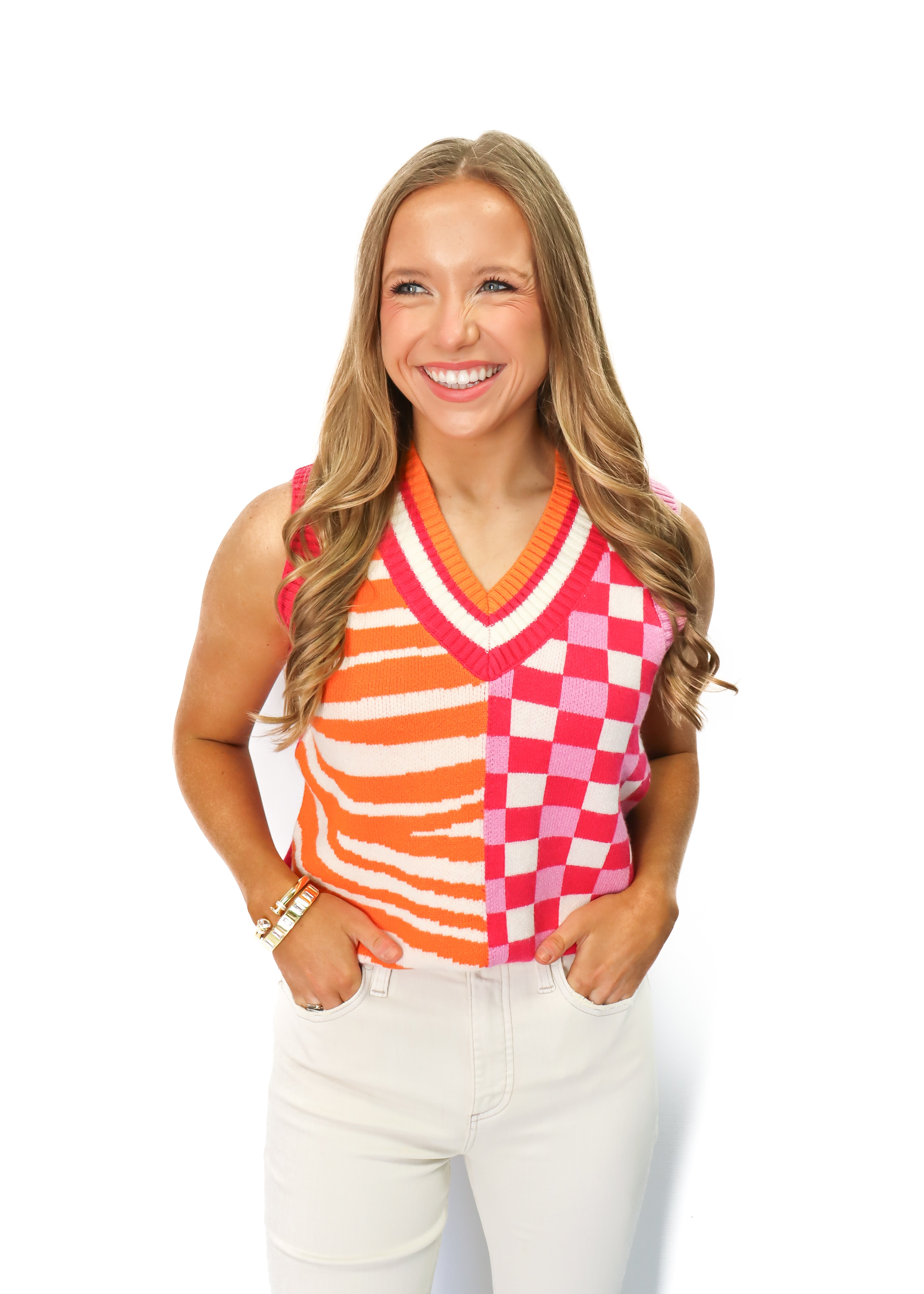 Colorblock Sleeveless Sweater | Gabrielle's Biloxi