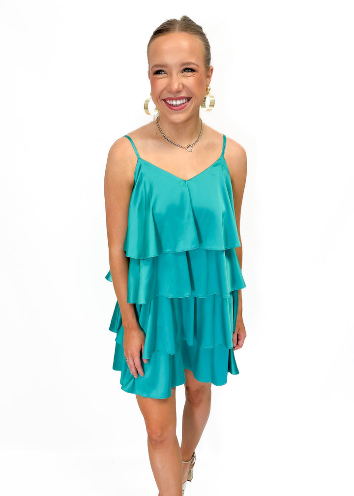 Molly Bracken Tiered Dress - Turquoise | Gabrielle's Biloxi