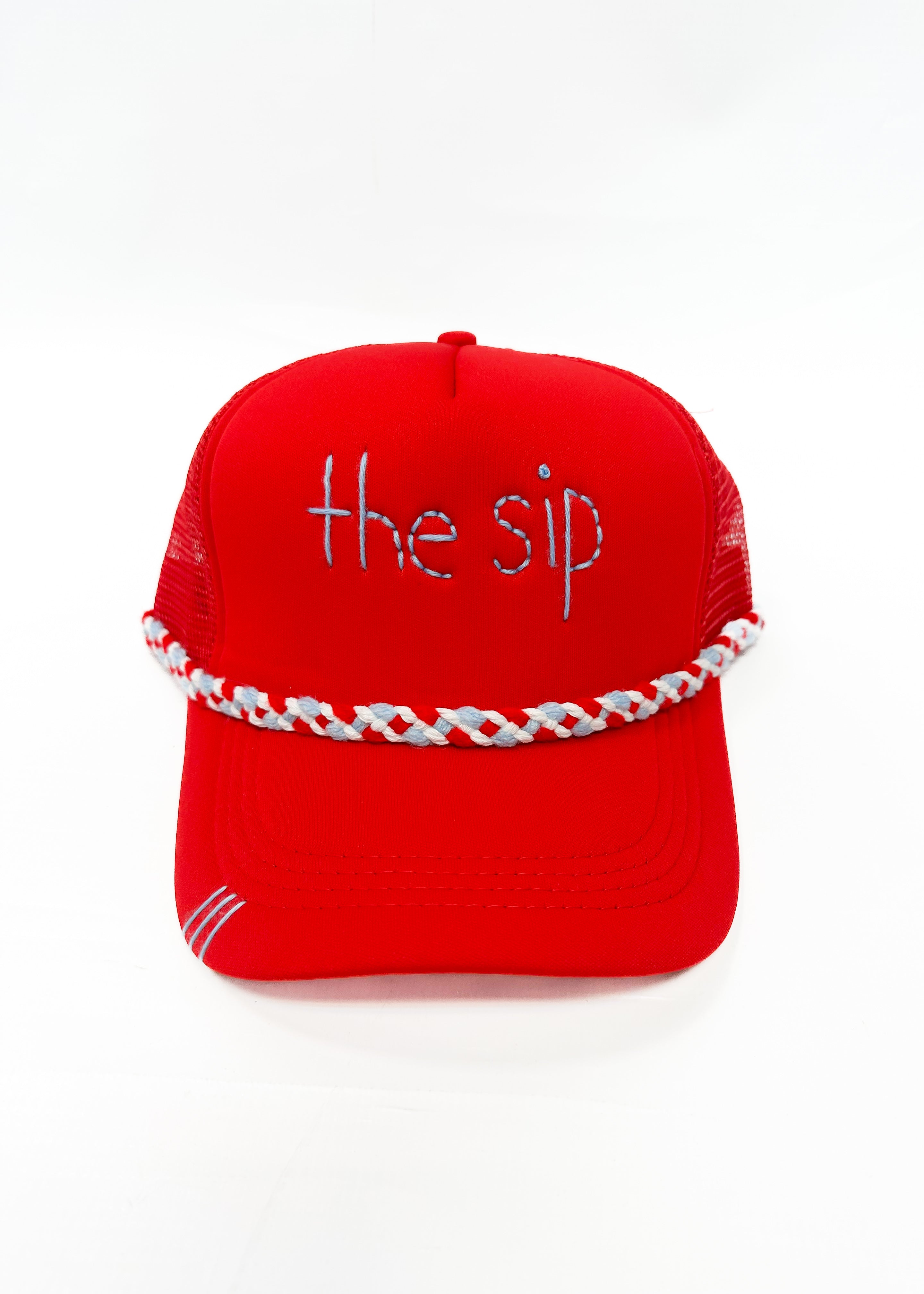 The Sip Trucker Hat - Red | Gabrielle's Biloxi