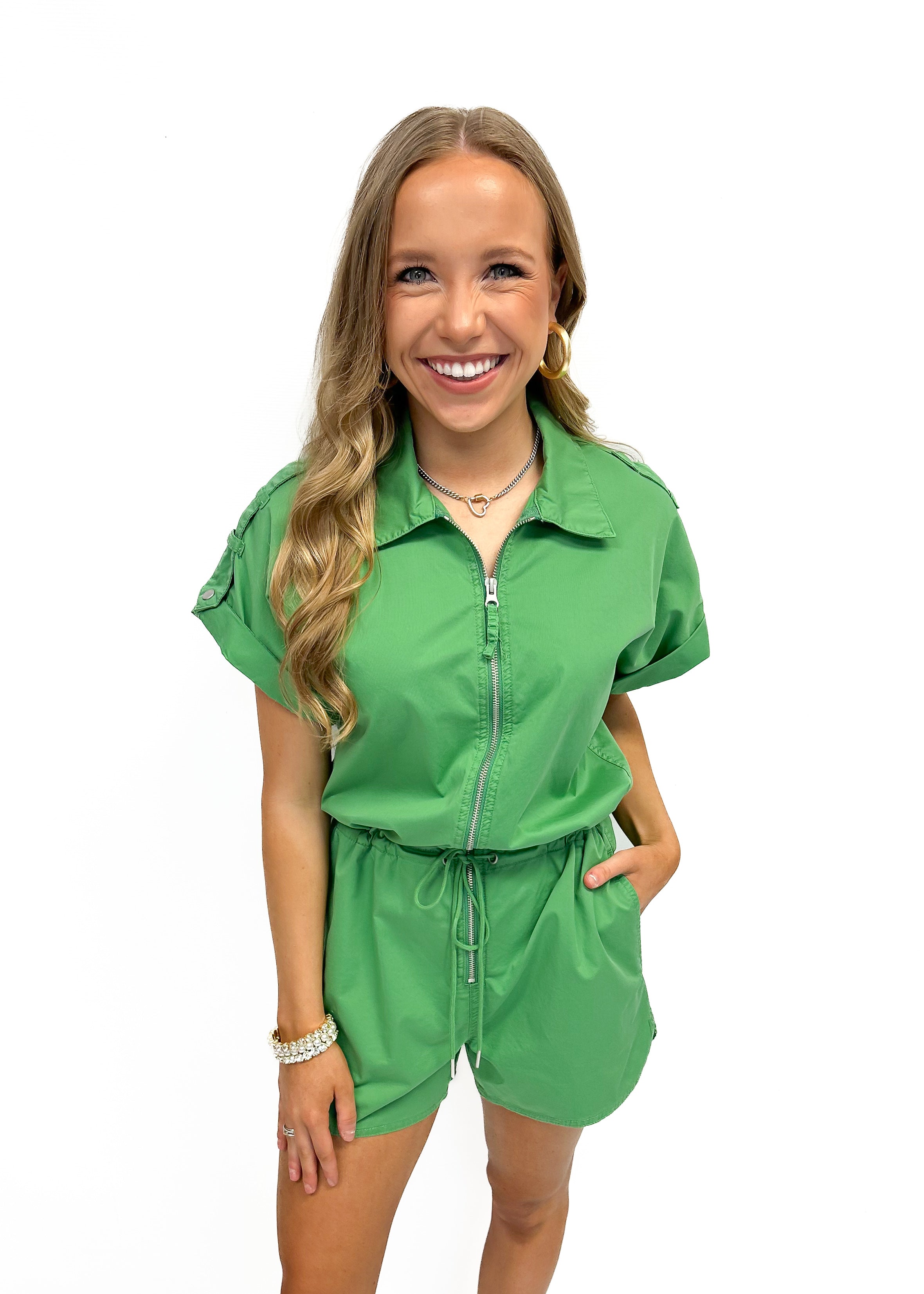 Pistola Meg Romper - Avocado | Gabrielle's Biloxi