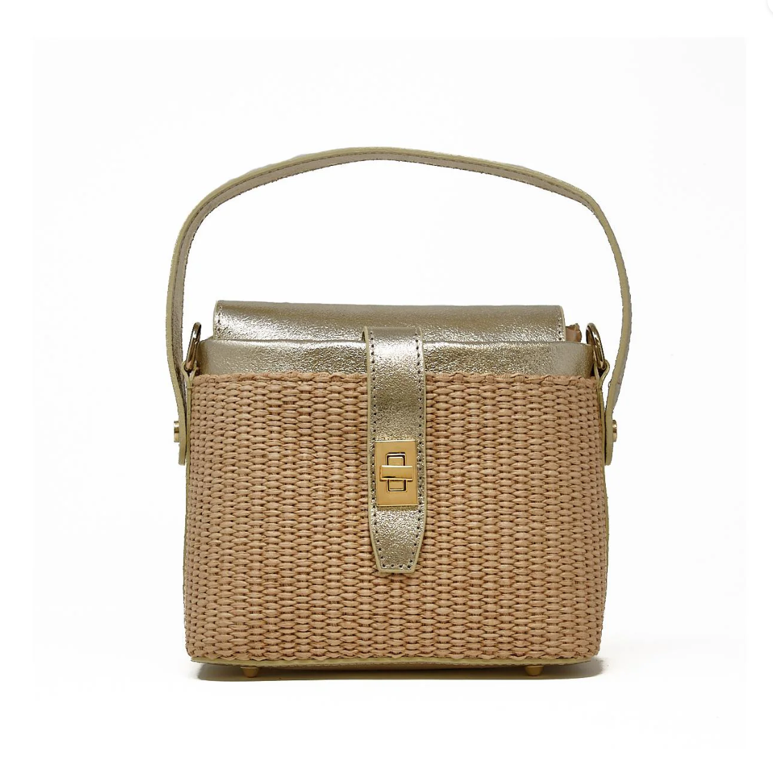 German Fuentes Rattan Leather Handbag - Gold – Gabrielle's Biloxi