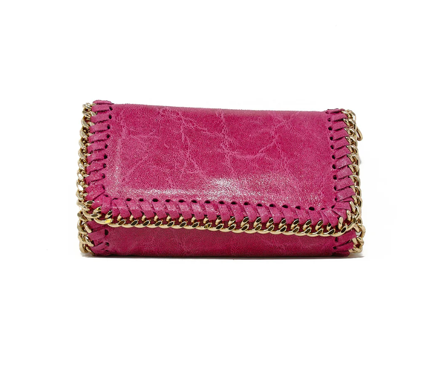 German Fuentes Leather Bag with Gold Chain - Hot Pink – Gabrielle's Biloxi