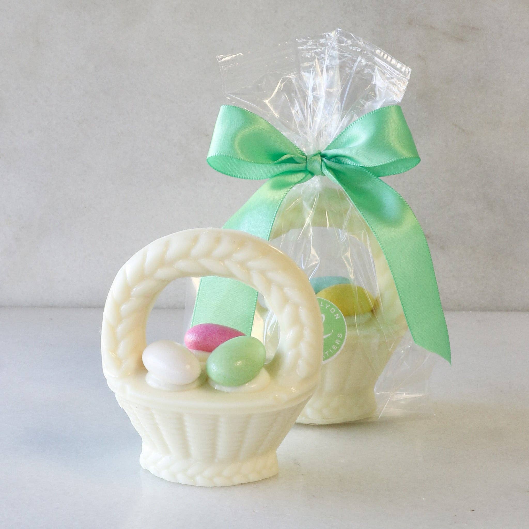 White Chocolate Egg Basket with Jordan Almonds – Gabrielle's Biloxi