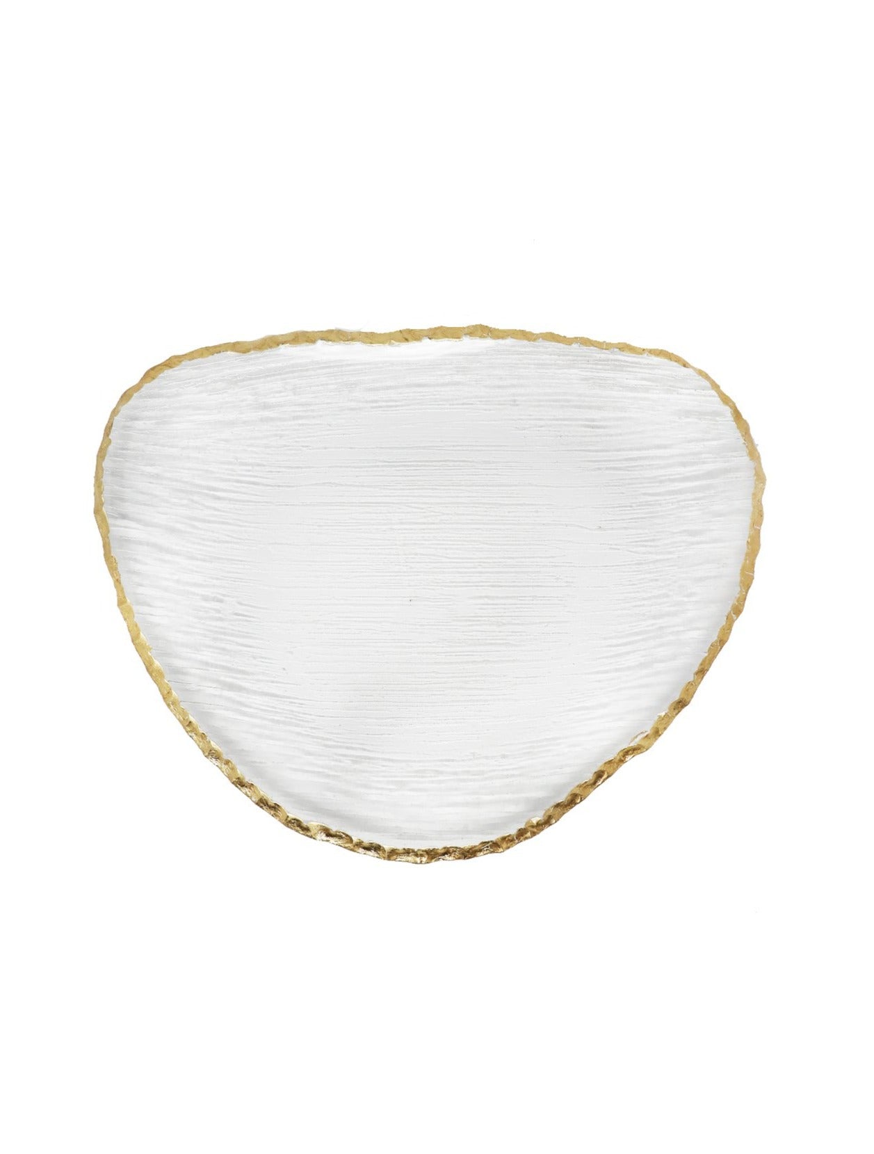 Gold Rim 11.5" Organic Shape Plate | Gabrielle's Biloxi